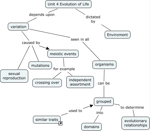 Unit 4 Evolution of Life - Curriculum flow for evolution of life