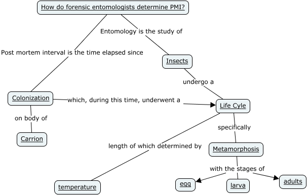 Post Mortem Interval Concept Map - How do forensic entomologists ...